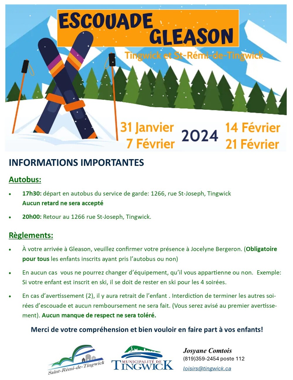 Activités à venir - Activités, loisirs et tourisme - Municipalité de ...